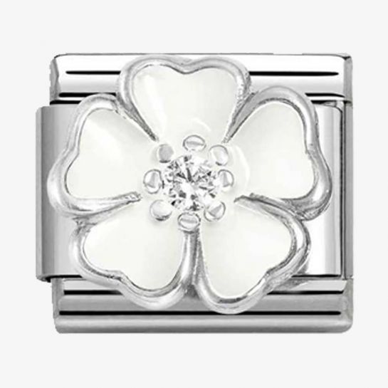Nomination Classic White Blossom Flower Link | Say It With