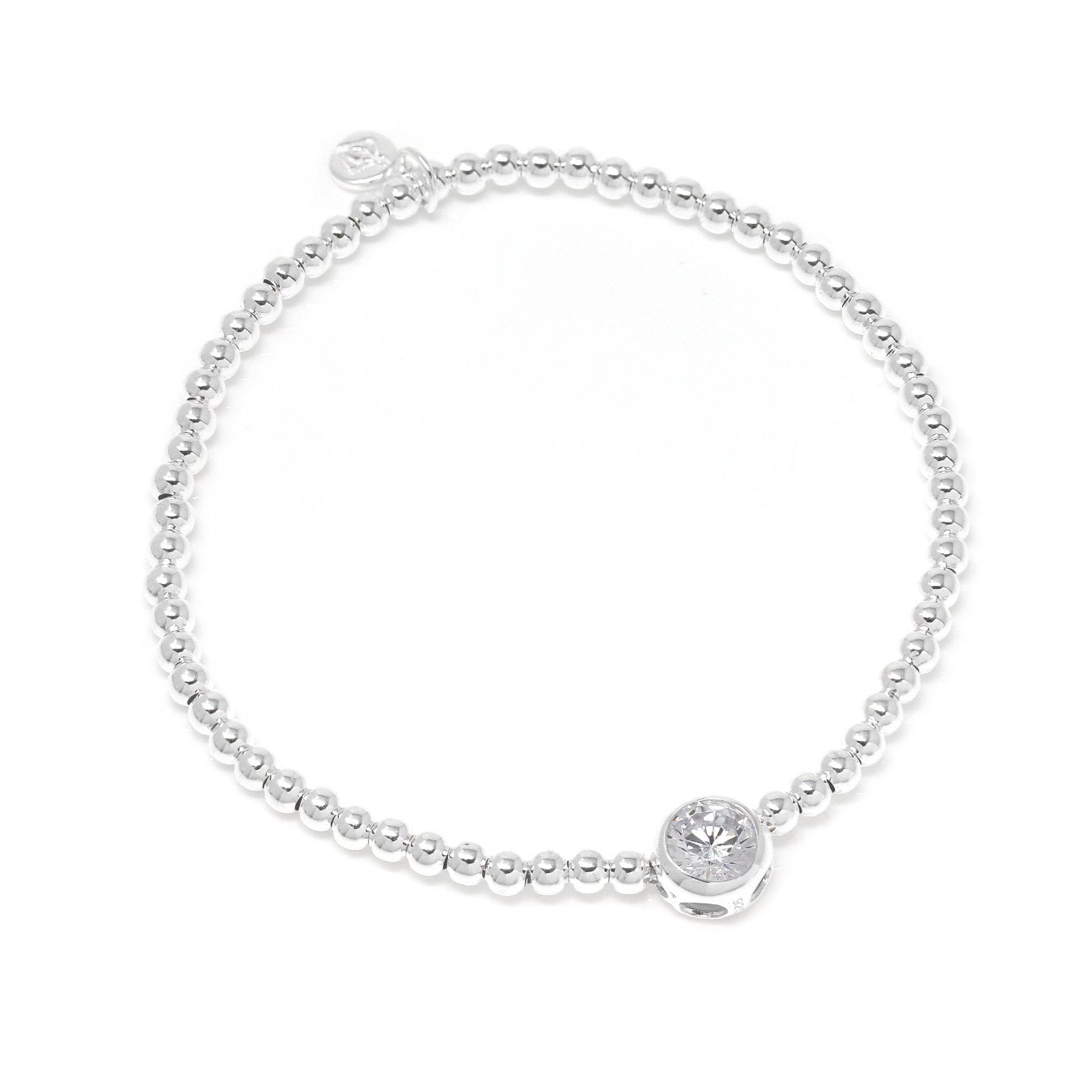 Sterling Silver April Birthstone Bracelet Say It With