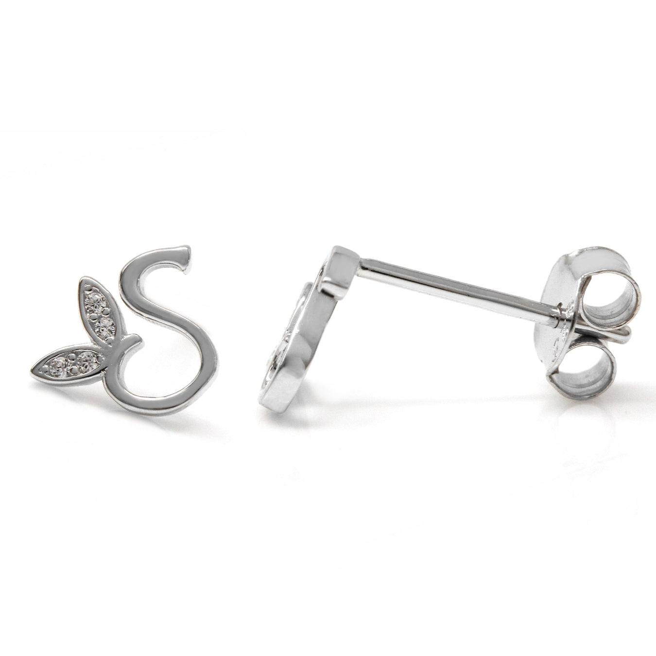 Sterling silver initial earrings store