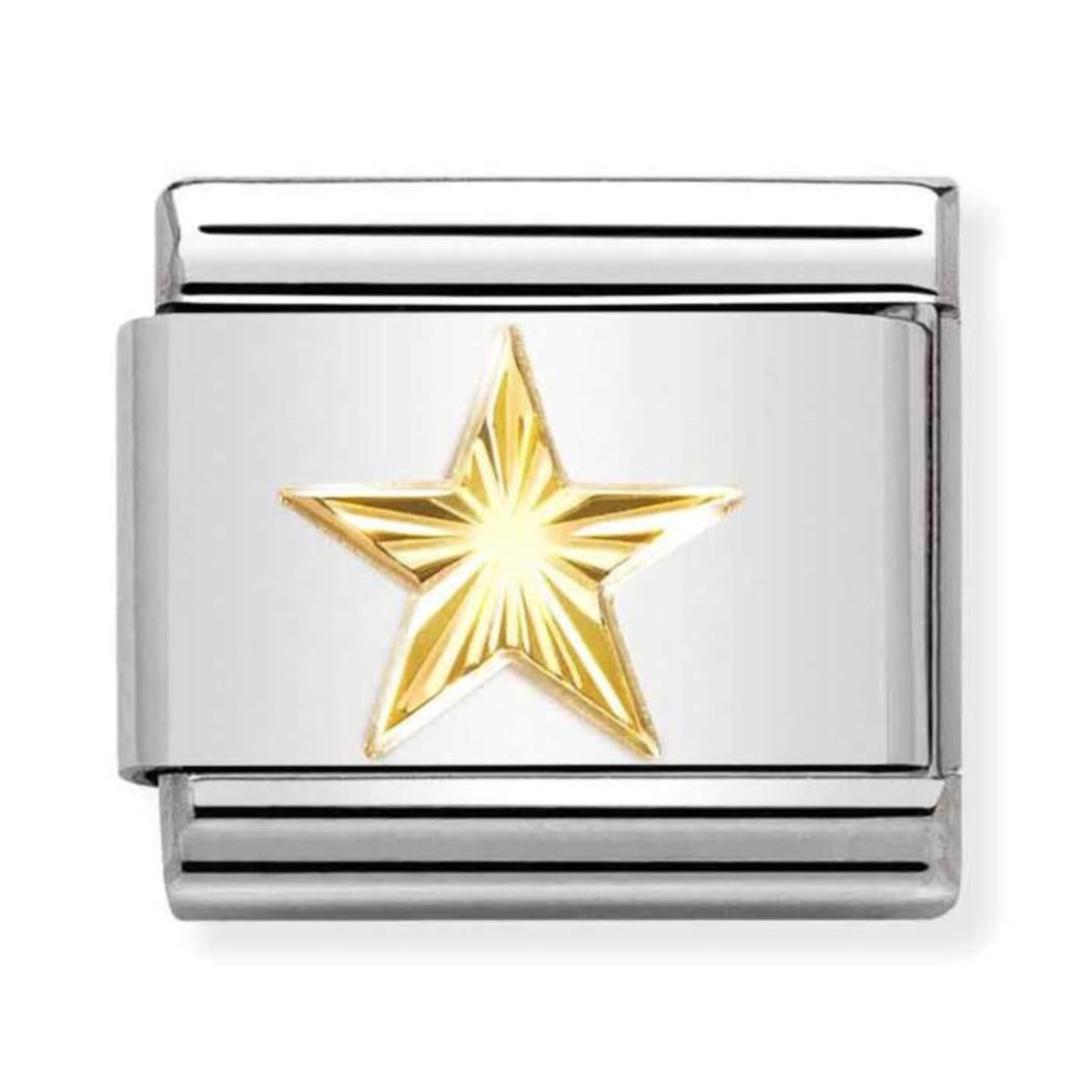 Classic Gold Star with Etched Detail Charm | Say It With