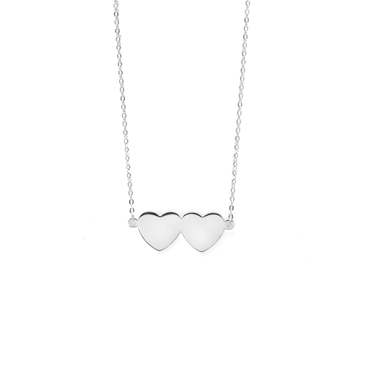 Double Heart Necklace Sterling Silver | Say It With