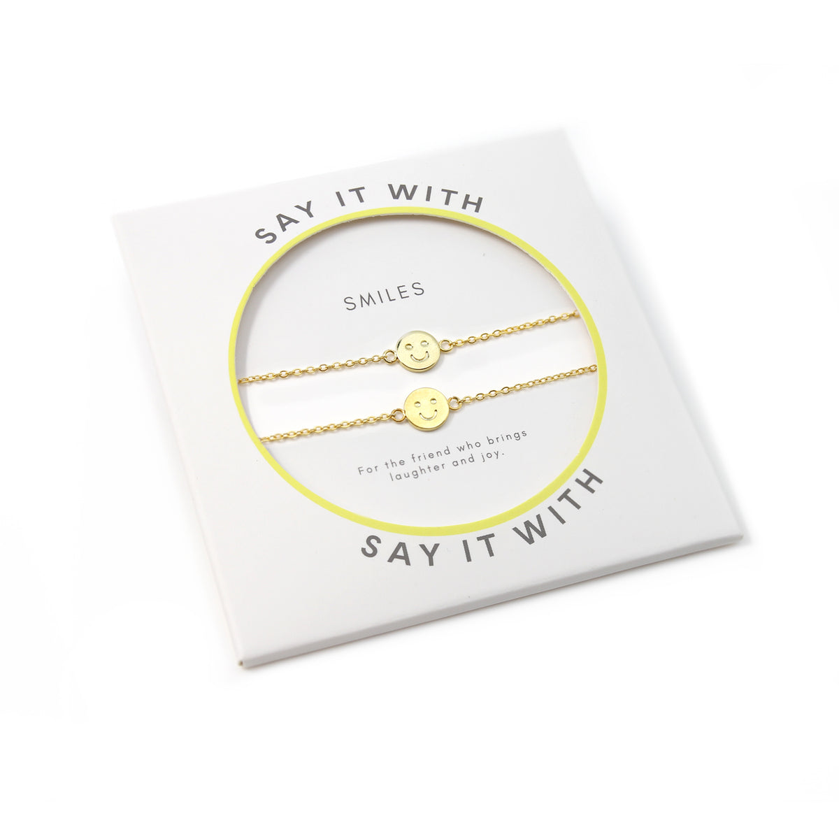 Children's Smiley Friendship Bracelets Yellow Gold | Say It With