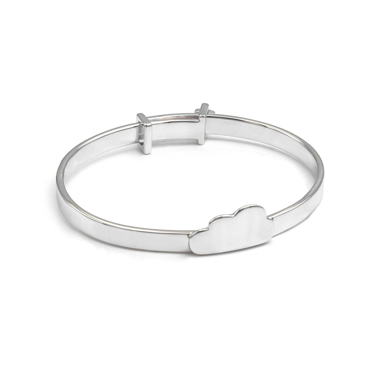 Baby Engraved Cloud & Cross Bangle Silver | Say It With