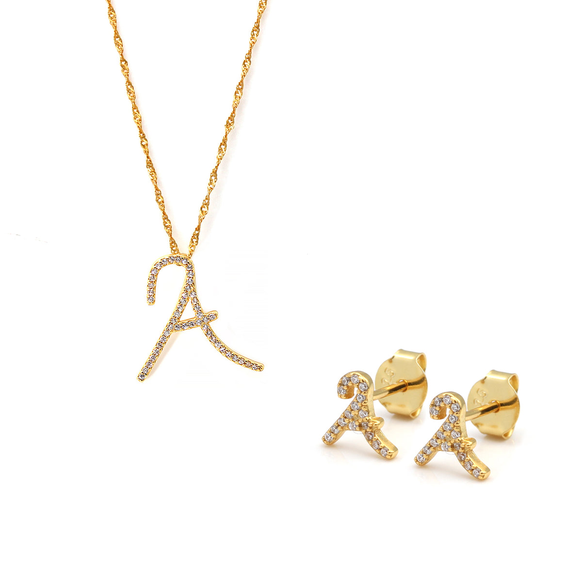 Luxe Initial Gift Set Yellow Gold | Say It With