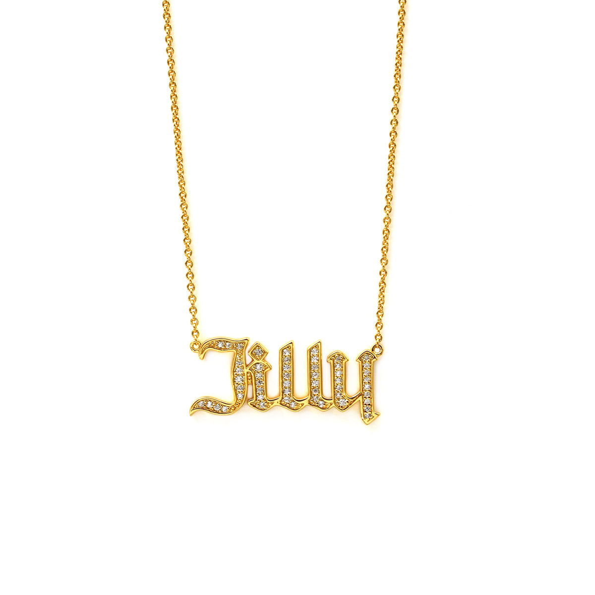 Jilly Custom Name CZ Necklace Yellow Gold | Say It With