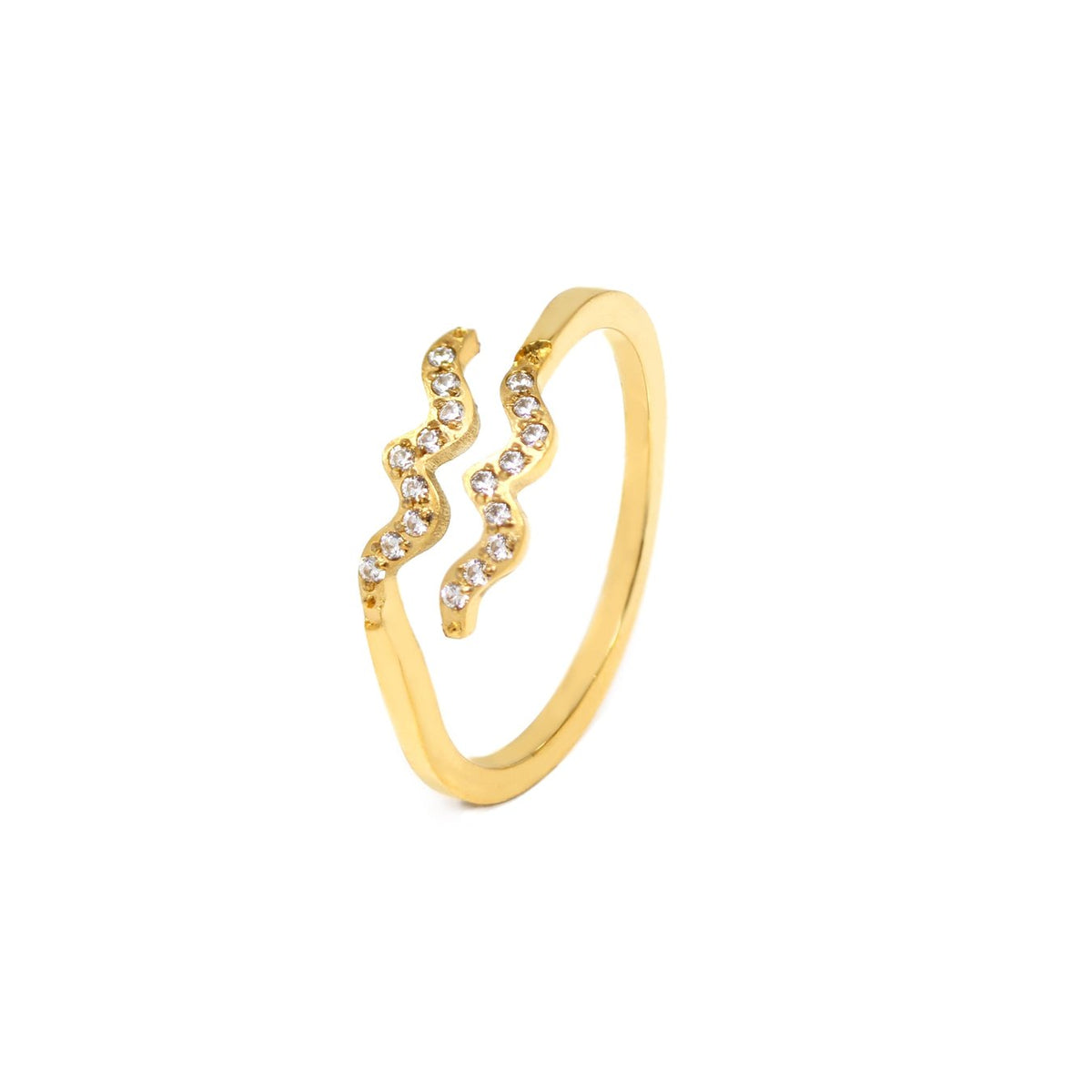 Aquarius Ring with CZ Stones Yellow Gold | Say It With