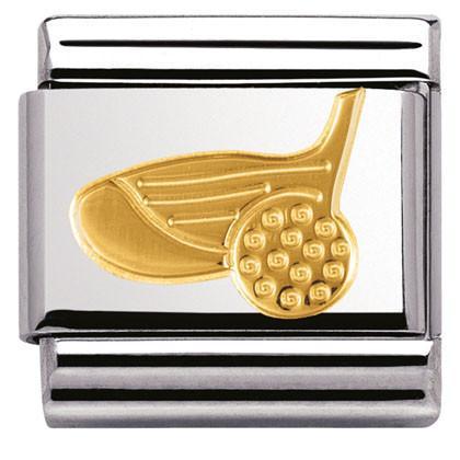 bonded yellow gold Golf Ball and Club 030106/24 | Say It With