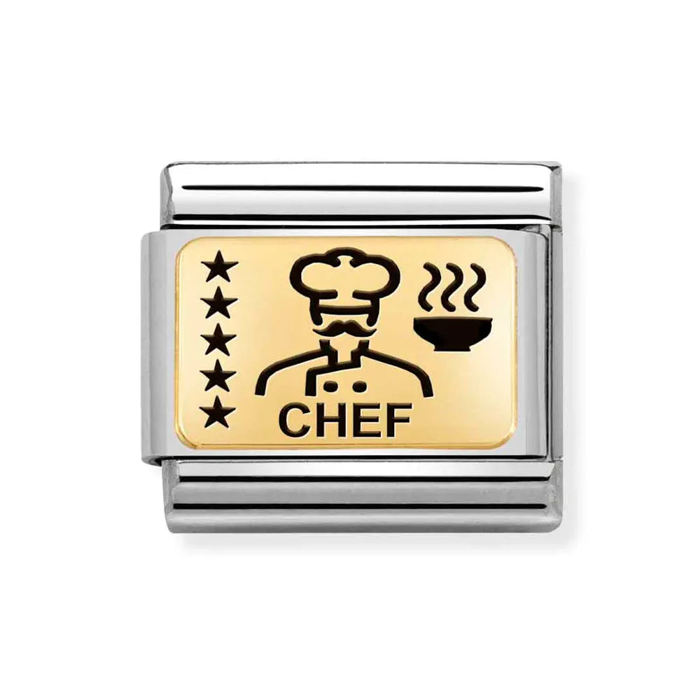 Nomination Classic Gold Link Chef Charm | Say It With